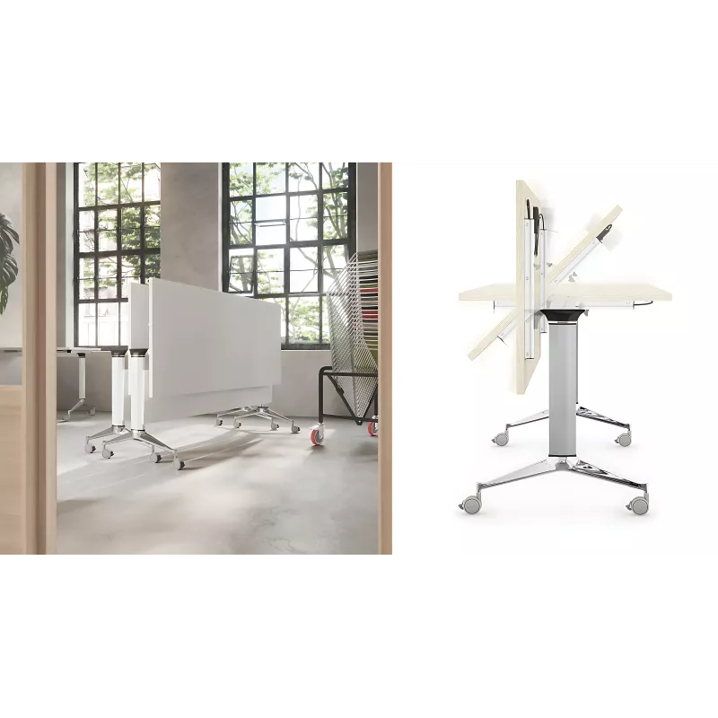 Table polyvalente - Rabattable sur roulettes