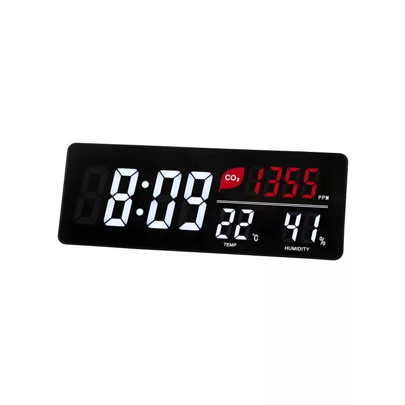 Horloge LED - Murale, capteur CO2