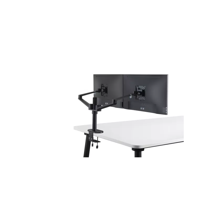 Bras articulé pour écran double - Aluminium noir