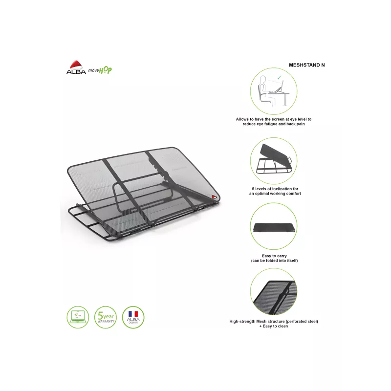 Support PC portable - Métal noir